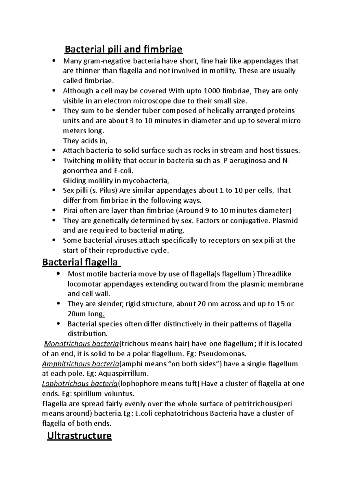 Bacterial pili and fimbriae - These are usually called fimbriae ...