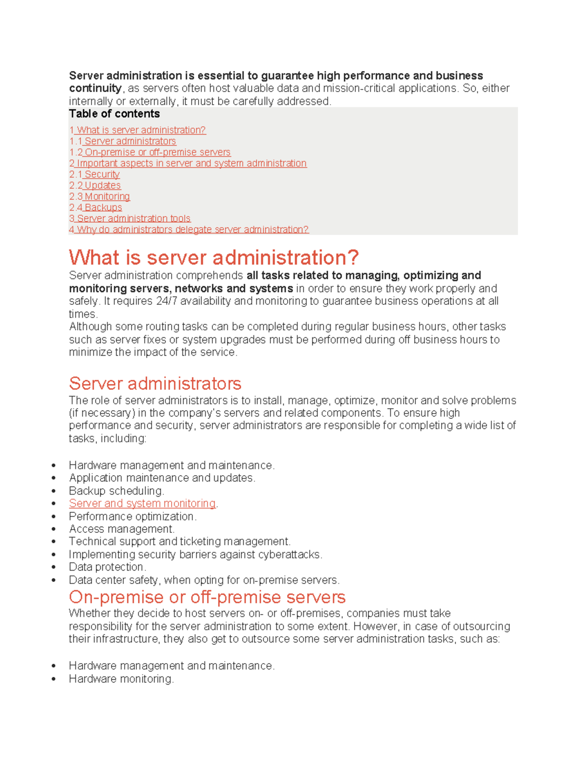 Server Configuration - ICT - Server administration is essential to ...