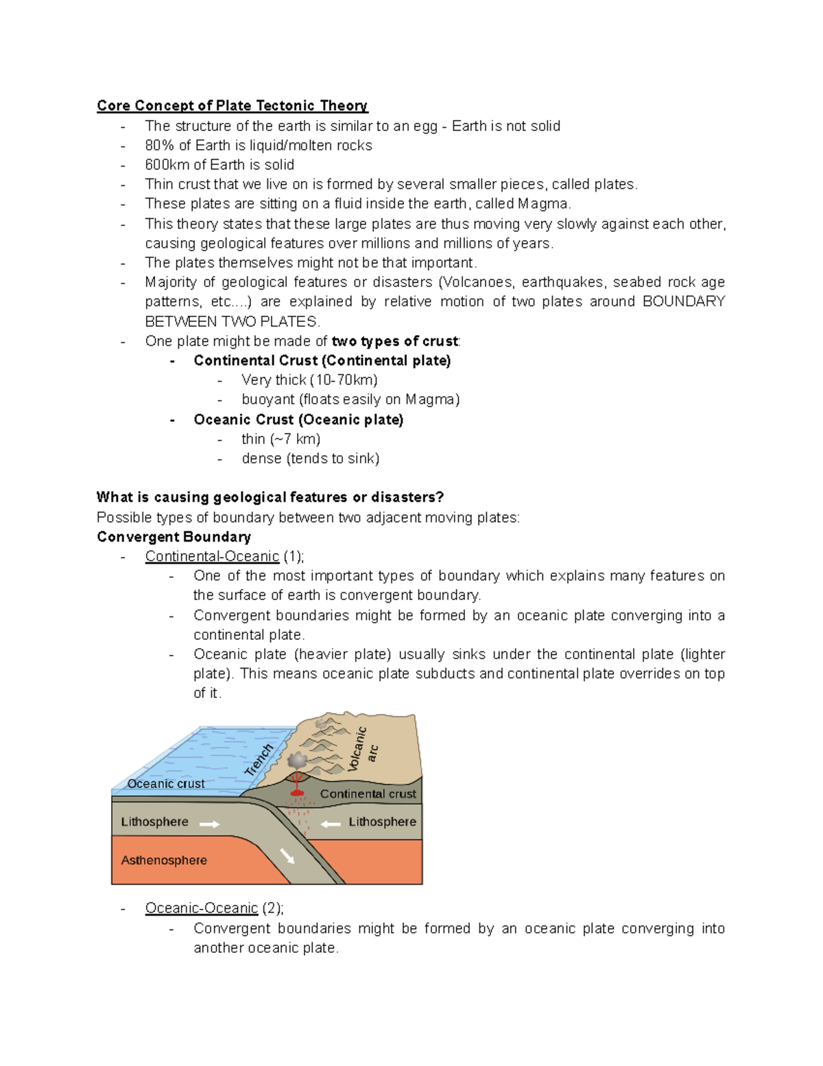Core Concept of Plate Tectonic Theory - These plates are sitting on a ...