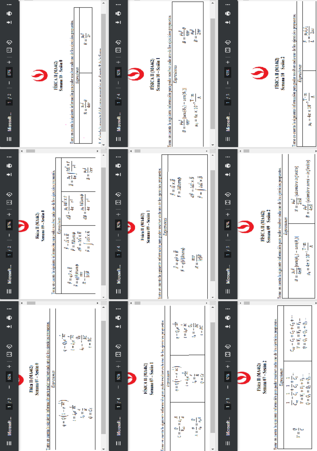 Formulario S9,S10,S11 - Física 2 - Studocu