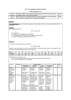 Numec Note - Numerical Method - Kejuruteraan mekanikal - Studocu