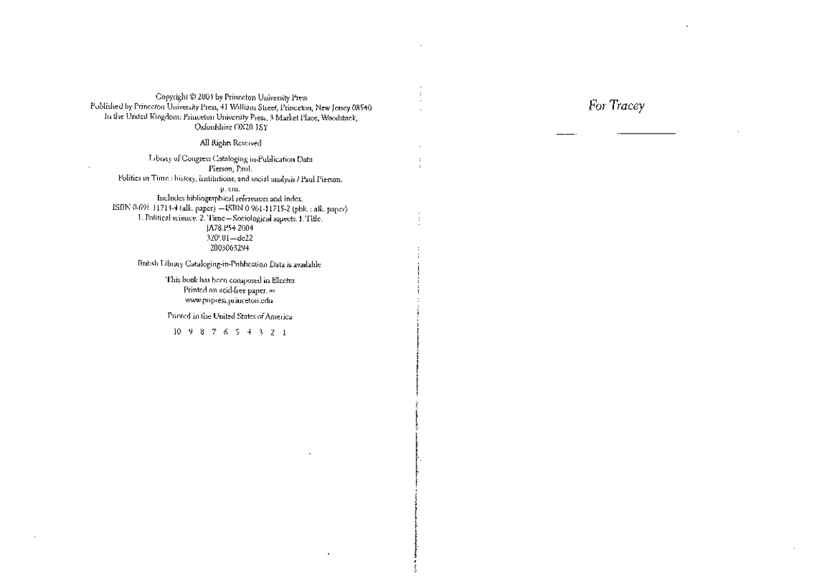 Paul Pierson - Politics in Time History, Institutions, and Social ...