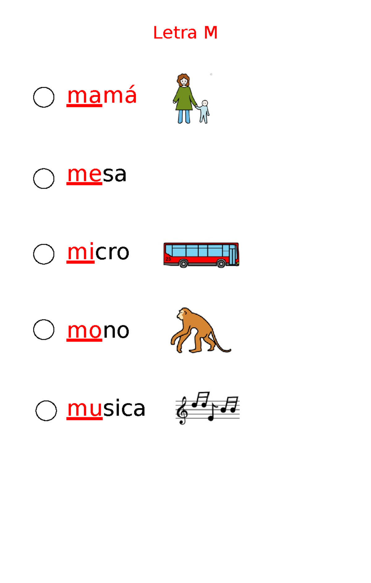 Letras m l p. sílabas. etapa 3 - lenguaje - Letra M mamá mesa micro ...