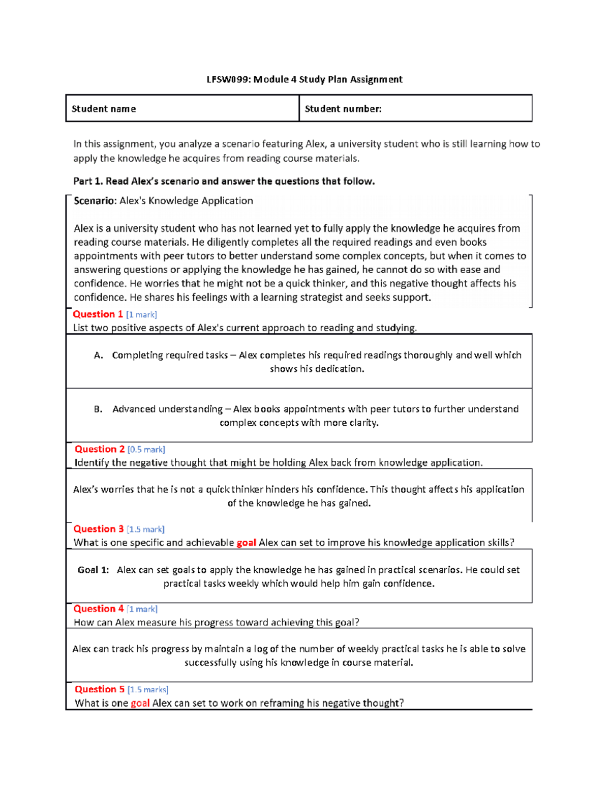 Study Plan Assignment 4 - LFSW099: Module 4 Study Plan Assignment ...