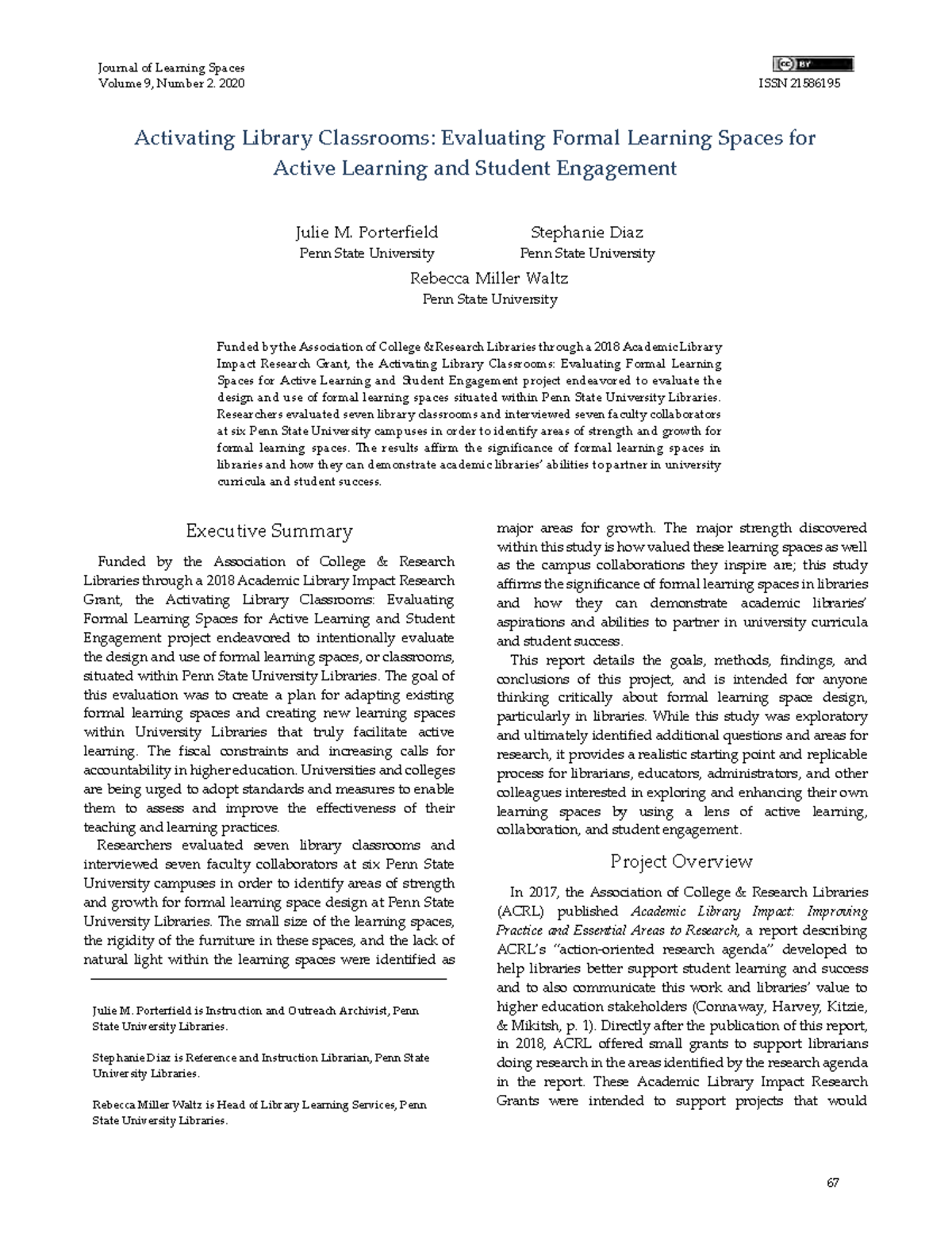 EJ1273550 - Lecture - Journal of Learning Spaces Volume 9, Number 2 ...