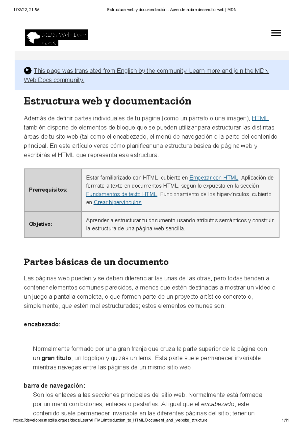 Estructura web y documentación - Aprende sobre desarrollo web MDN ...