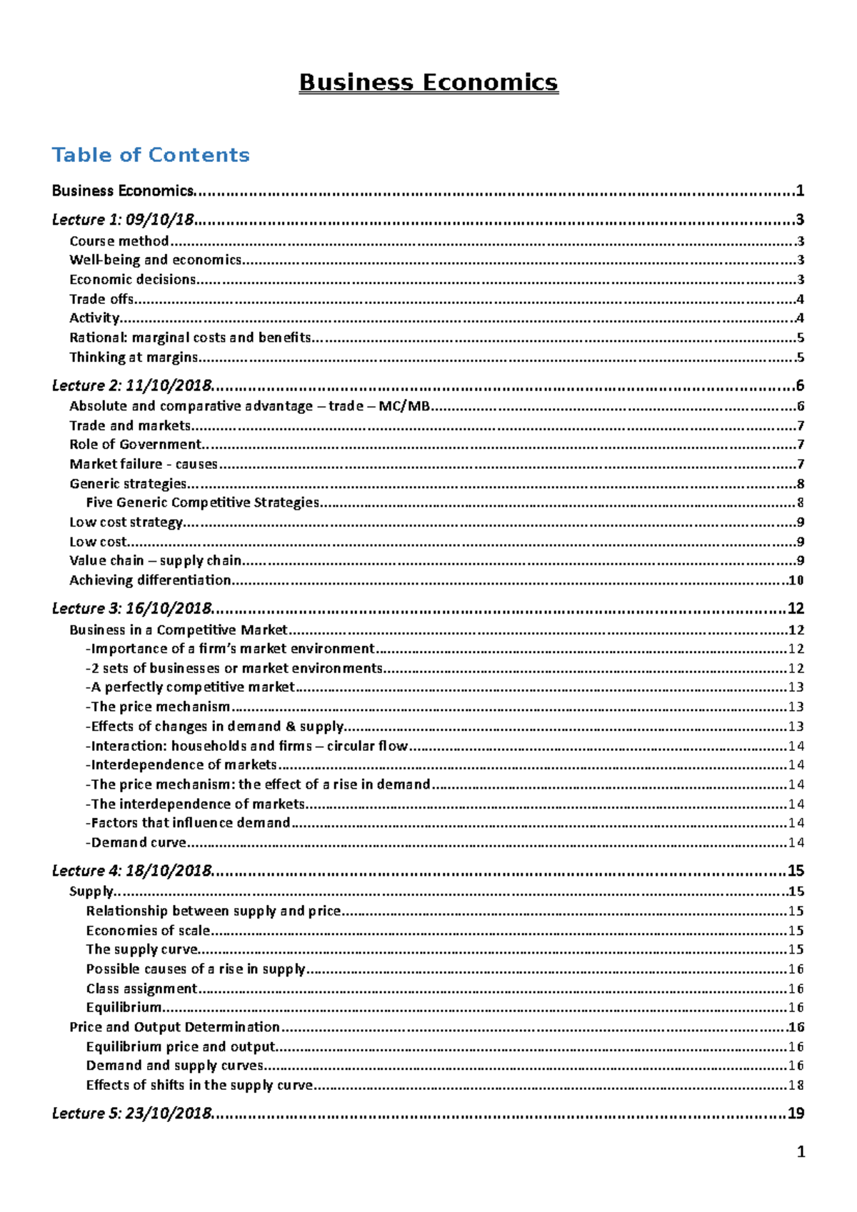 Business-Economics-Lectures - Business Economics Business - Studocu