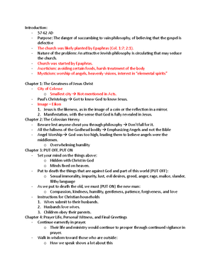 Philippians Notes - Introduction - Philippi was the location of the ...