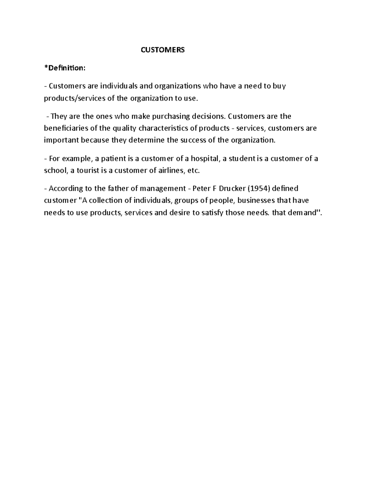 QTH-TA - QTH - CUSTOMERS *Definition: Customers are individuals and ...