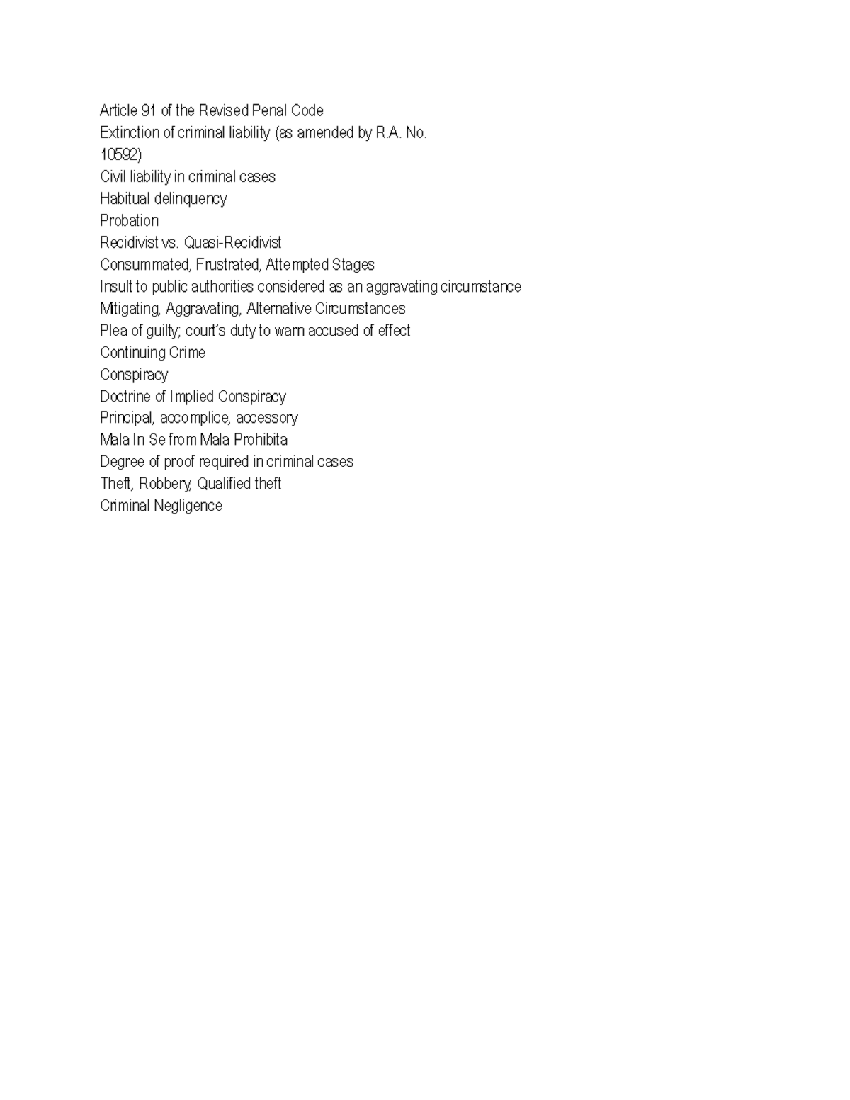 CRIM LAW Midterms CASE - SWS - Article 91 of the Revised Penal Code ...