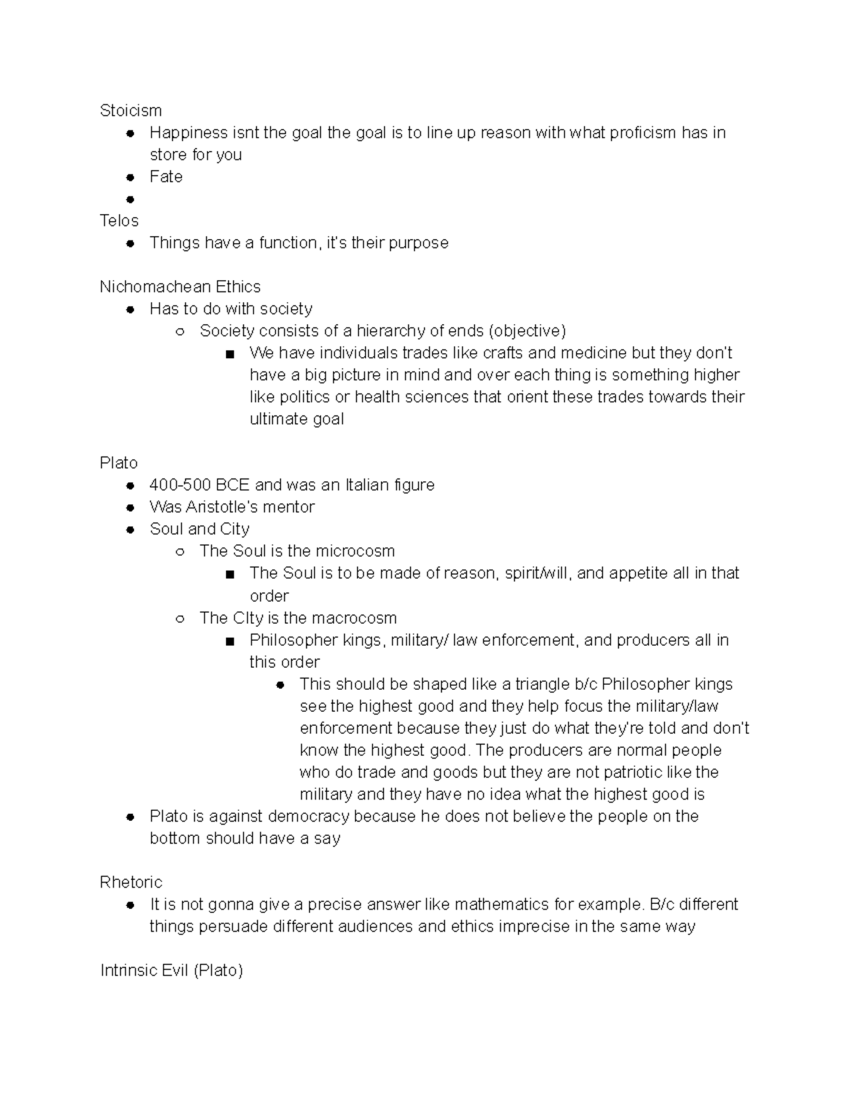 Ethics of the Apocolypse Notes 2 - Stoicism Happiness isnt the goal the ...