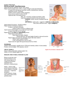 HAPE Exam 3 PVD - Lecture 7 Peripheral Vascular System PHYSICAL EXAM ...
