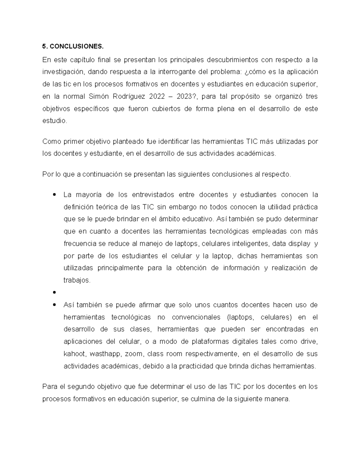 Conclusiones - en estudio - CONCLUSIONES. En este capítulo final se ...