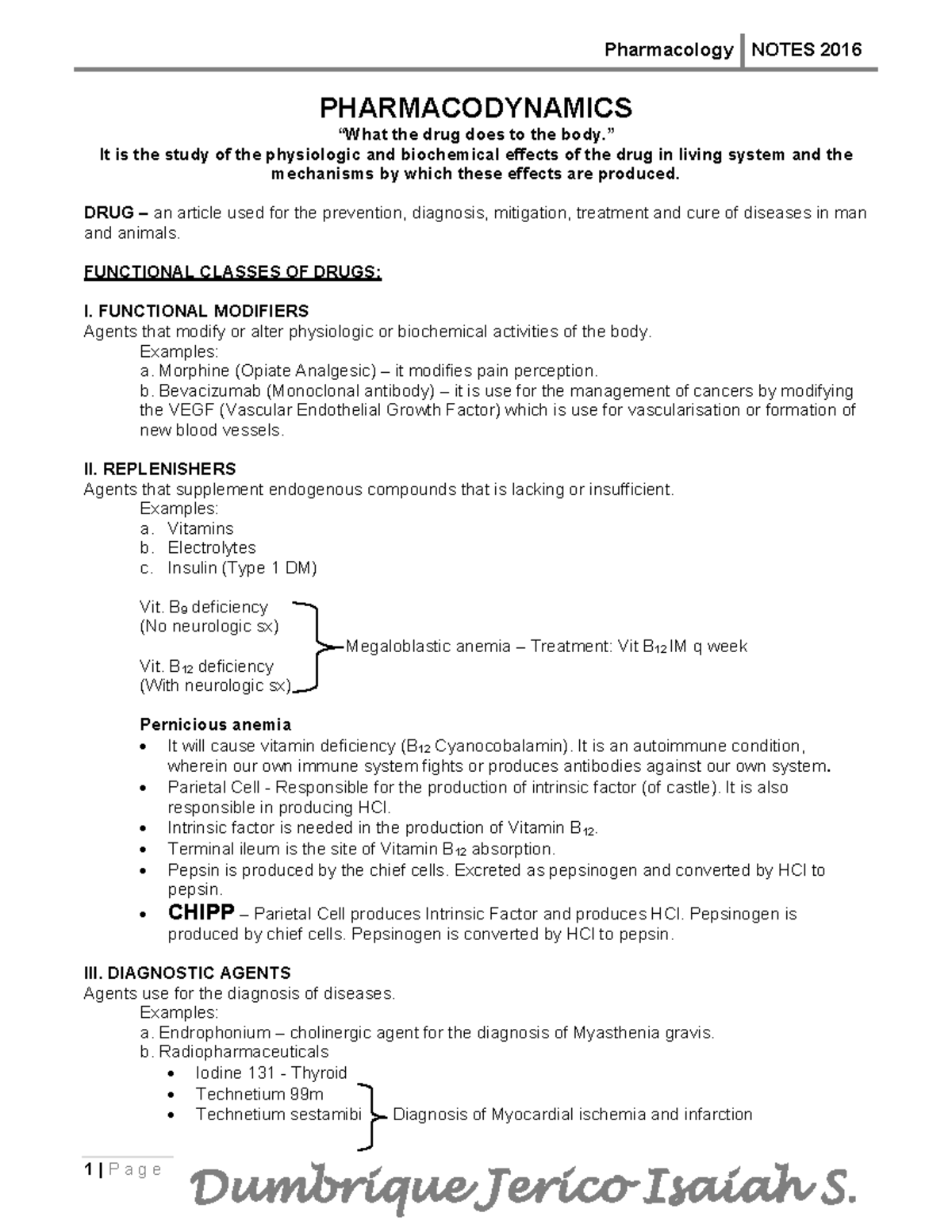 Pharmacology-Notes-Board Exam - 1 | P a g e PHARMACODYNAMICS “What the ...