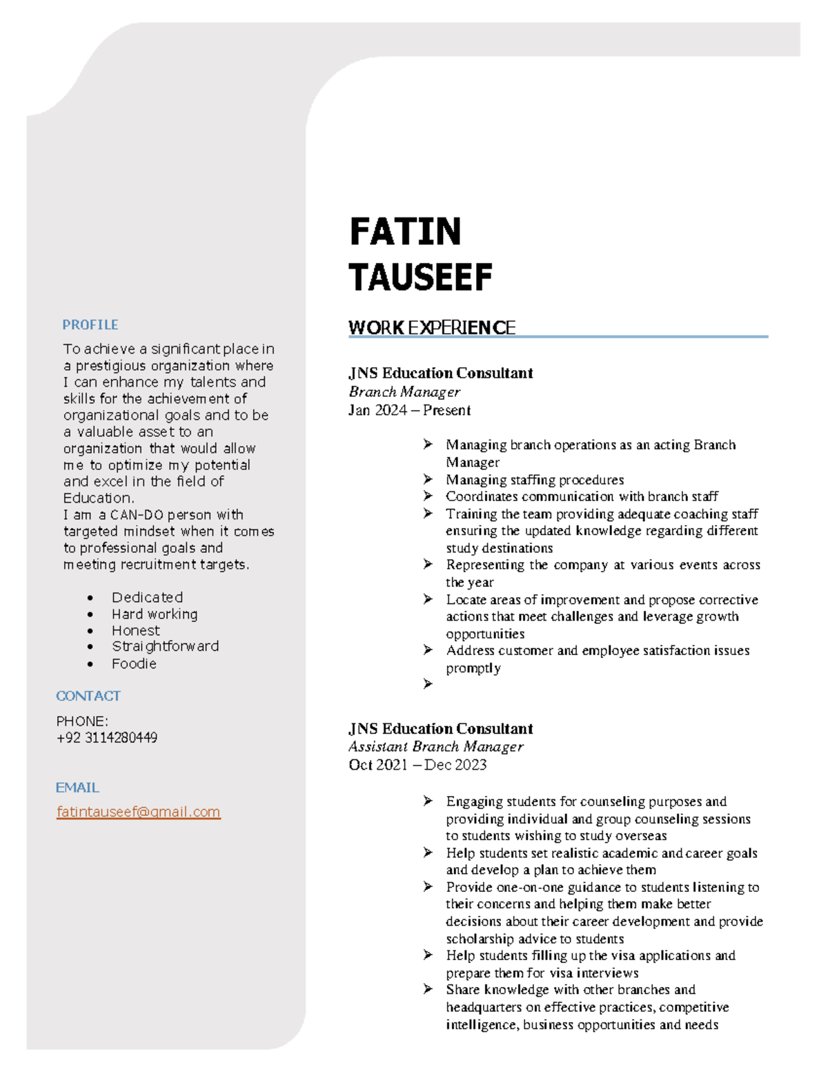 document for reference - PROFILE To achieve a significant place in a ...