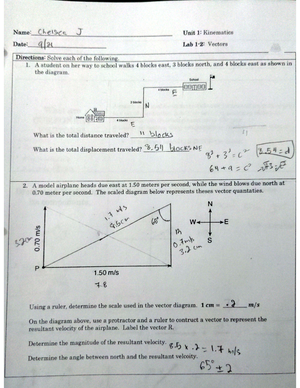Distance vs Time Graphs - Name: Date: Student Exploration: Distance ...