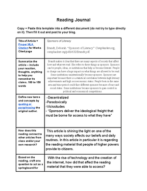 MP 2 - Blaise Engle-2 - Grade: A - Blaise Engle Literacy Narrative ...