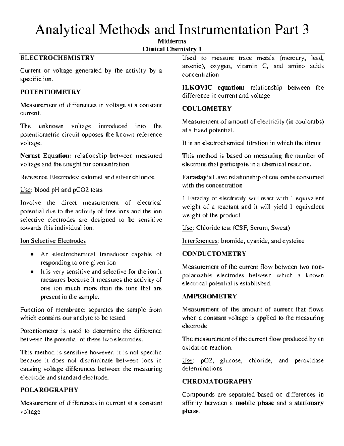 Analytical Methods and Instrumentation Part 3 - POTENTIOMETRY ...