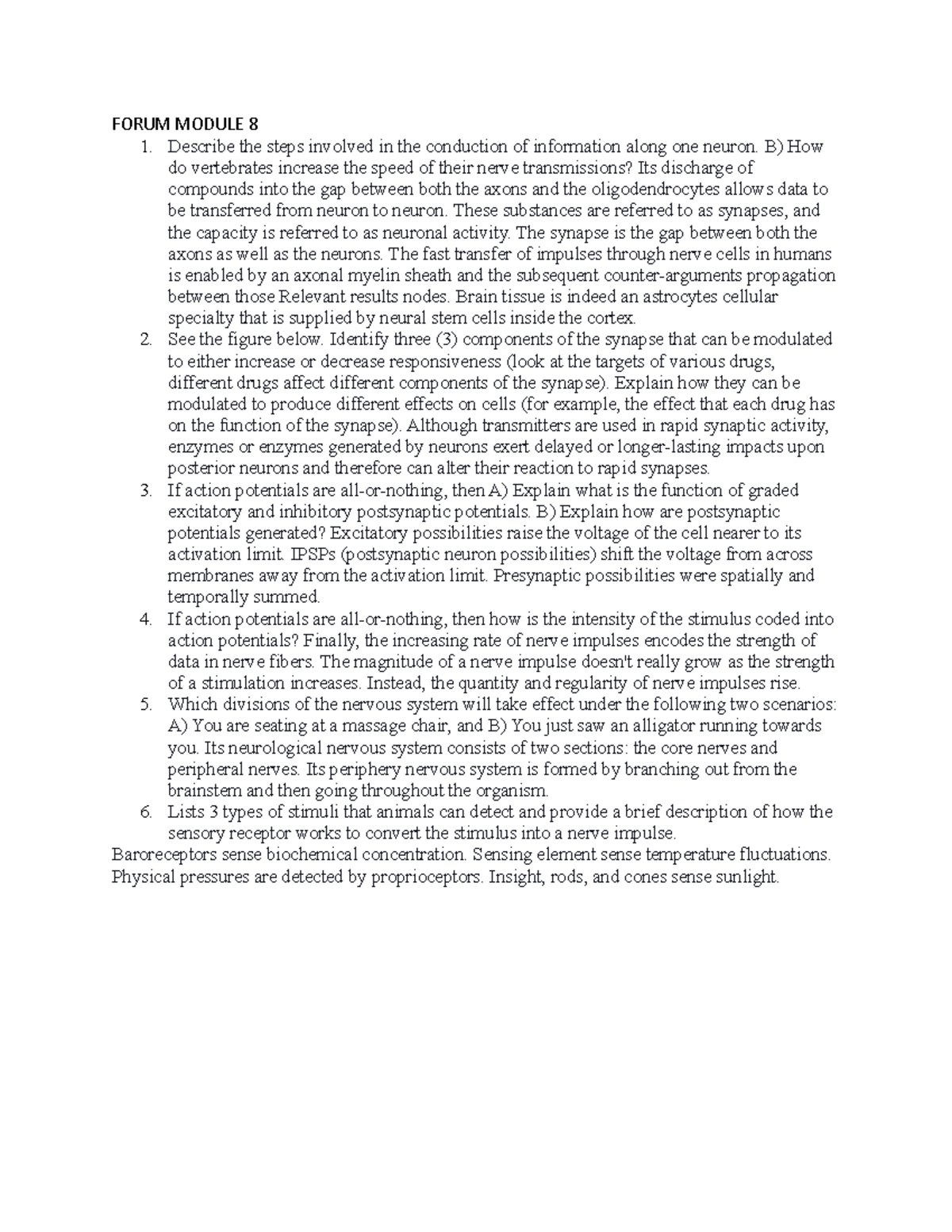 Forum Module 8 - FORUM MODULE 8 Describe the steps involved in the ...