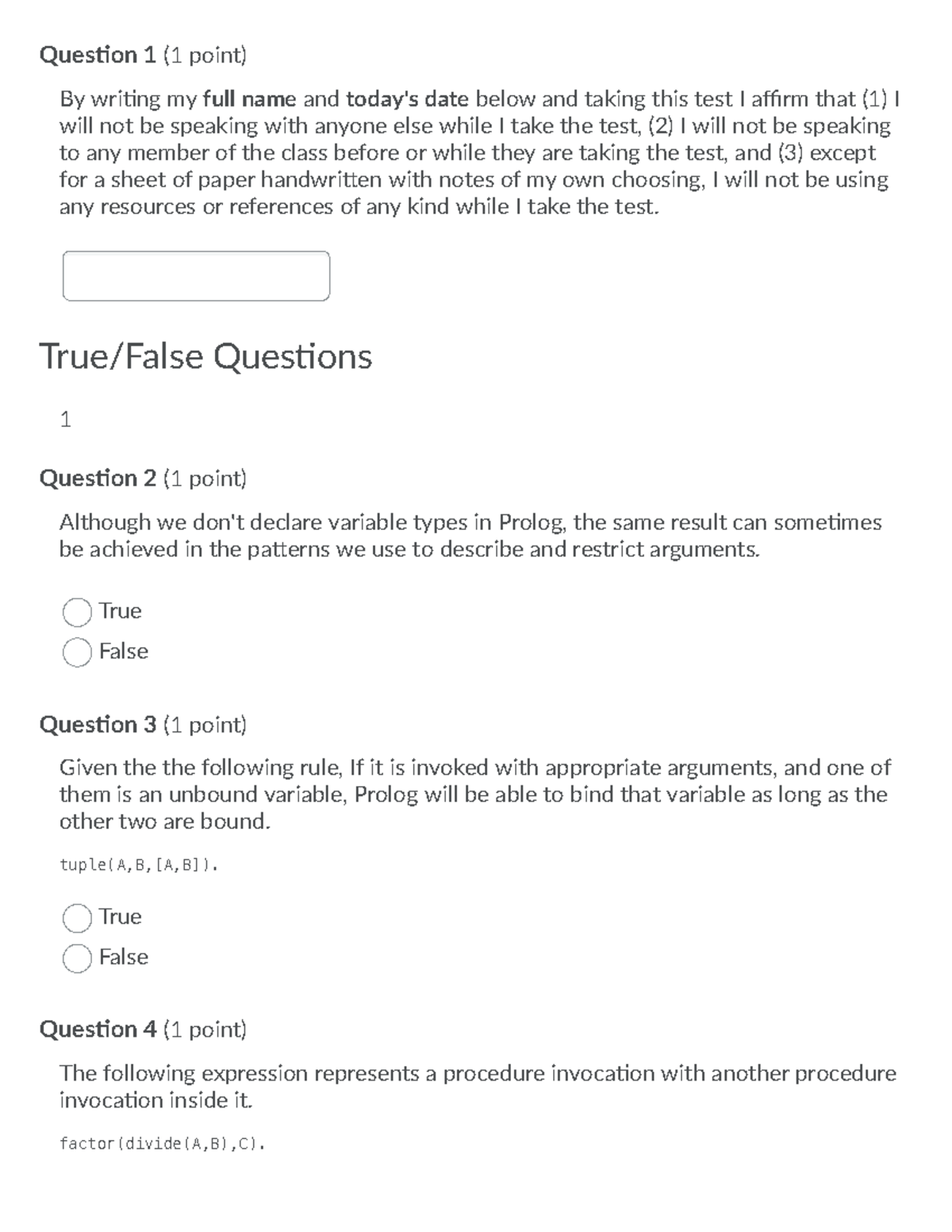 Exam3-samples - Practice for exam 3 [Fall 2020] - Ques!on 1 (1 point ...