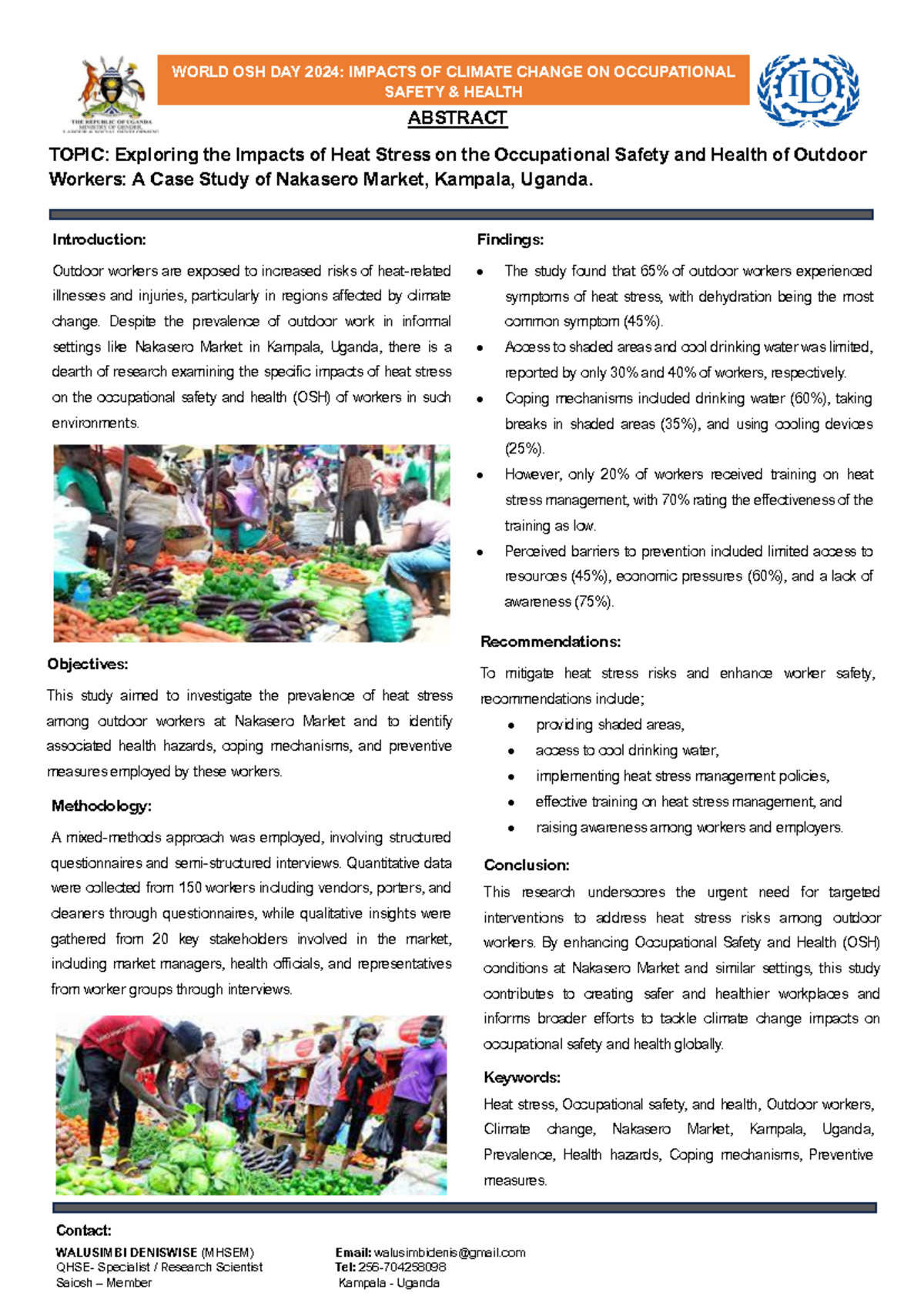 OSH - Day 2024 - Abstract - ABSTRACT TOPIC: Exploring the Impacts of ...