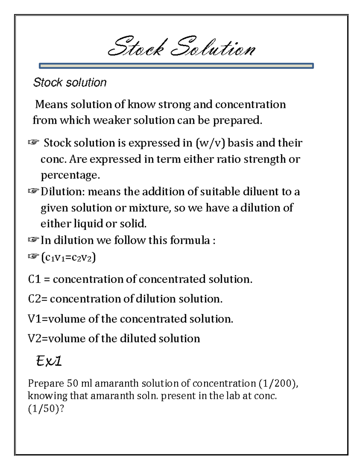 2 5323747924876723092 - Stock Solution Stock solution Means solution of ...