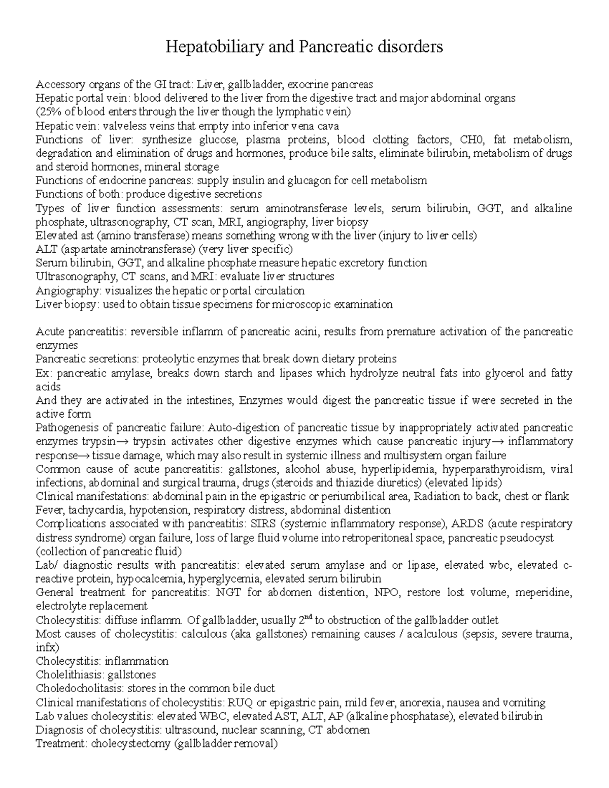 Phato 3 - Hepatobiliary and Pancreatic disorders Accessory organs of ...