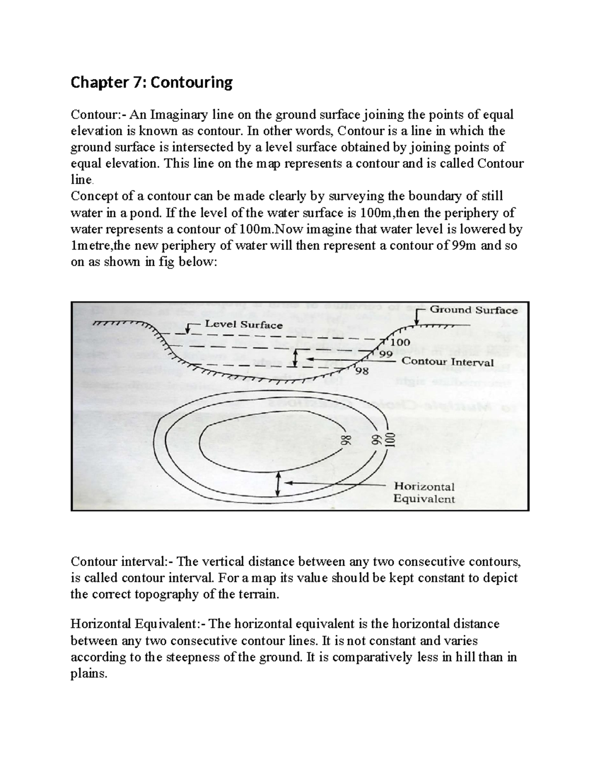 Chapter 7 contouring - Chapter 7: Contouring Contour:- An Imaginary ...