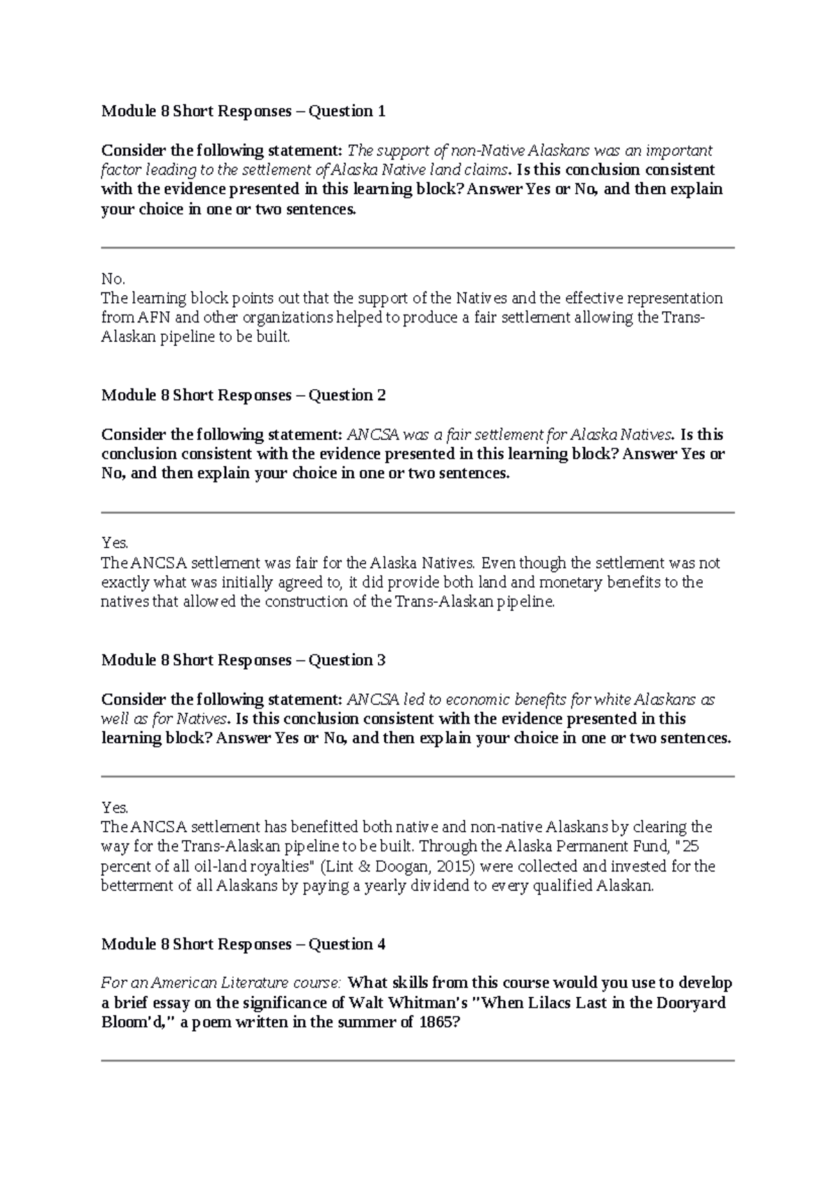 Brian Murphy HIS 200 Applied History - Module 8 Short Responses ...