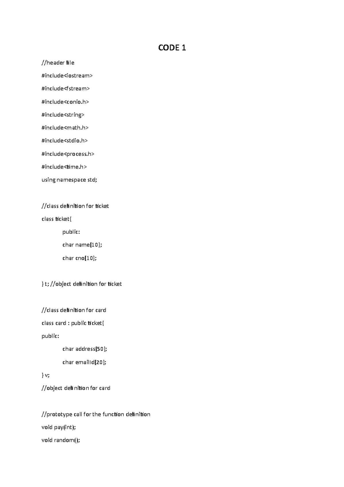 Coding - CODE 1 //header file #include #include #include #include #include #include #include ...