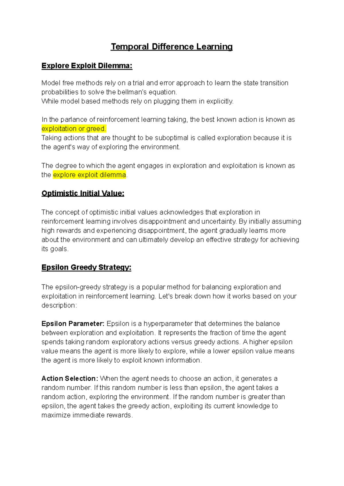 Temporal Difference Learning - Temporal Difference Learning Explore ...