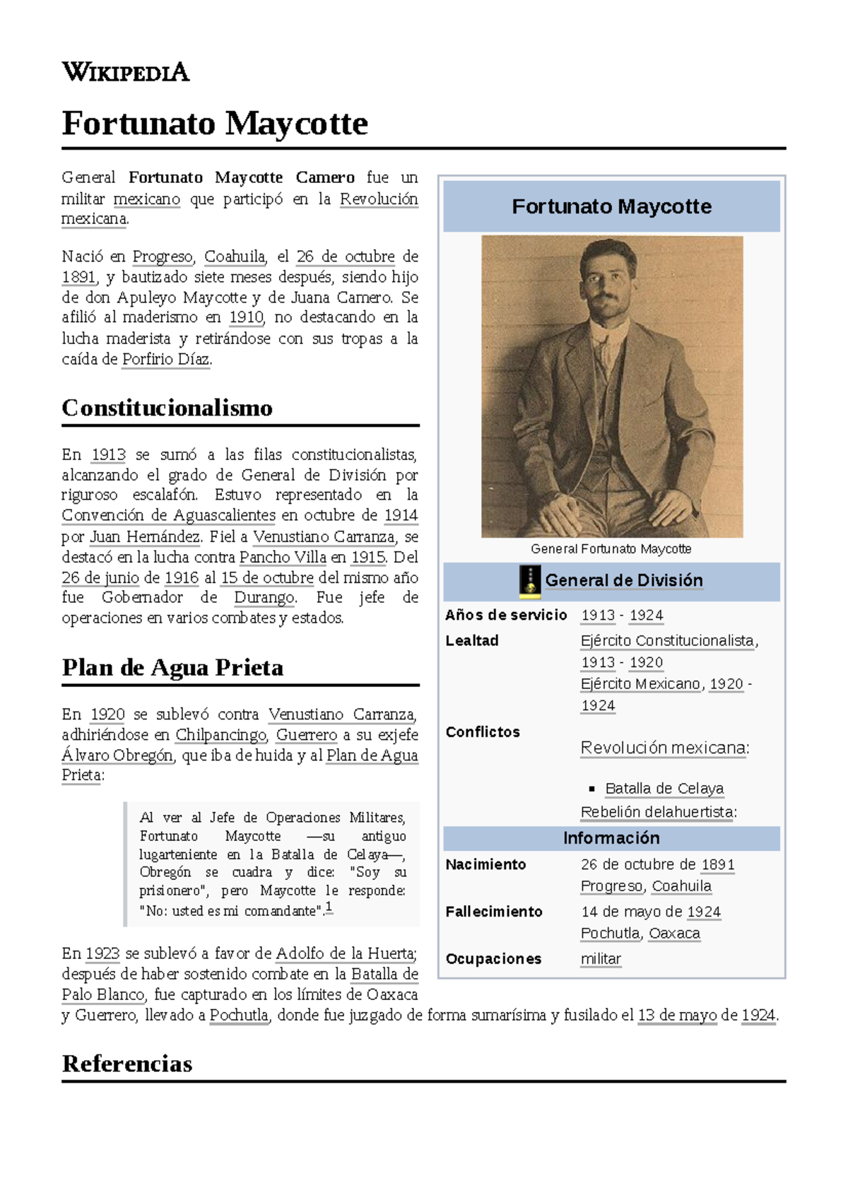 Fortunato Maycotte - Ninguna - Fortunato Maycotte General Fortunato ...