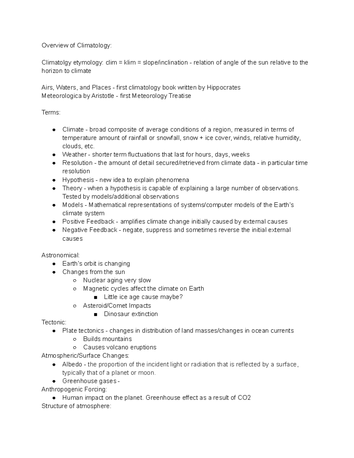 Climate Midterm Review - Overview of Climatology: Climatolgy etymology ...
