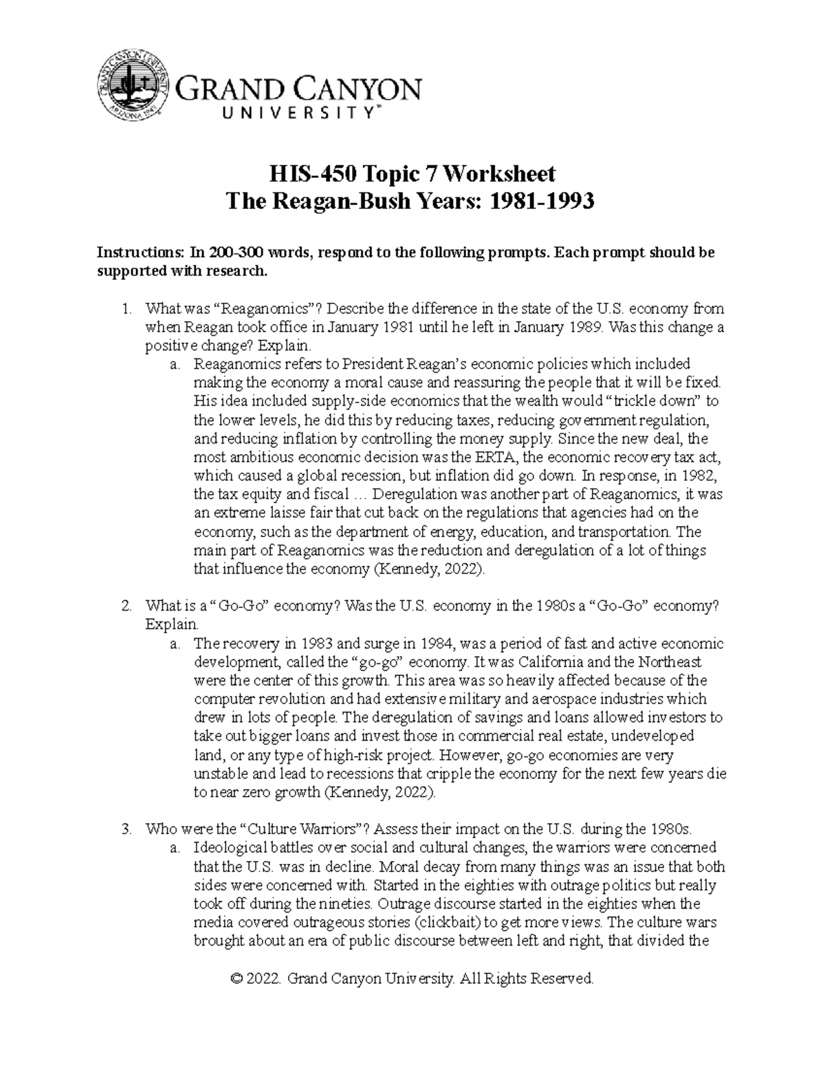 HIS 450 T7 The Reagan Bush Years Worksheet - HIS-450 Topic 7 Worksheet ...