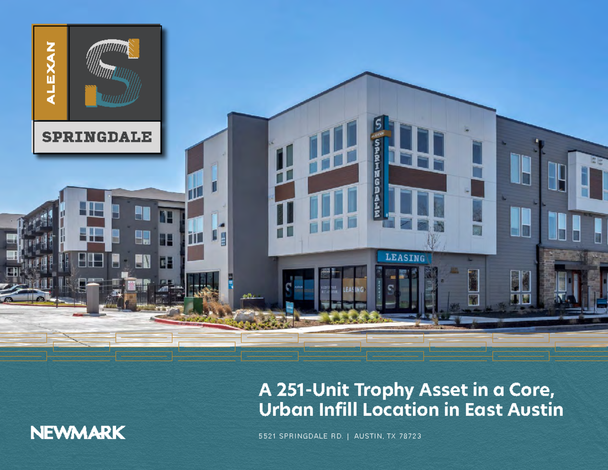 RE Case Study Alexan Springdale OM - A 251-Unit Trophy Asset in a Core ...