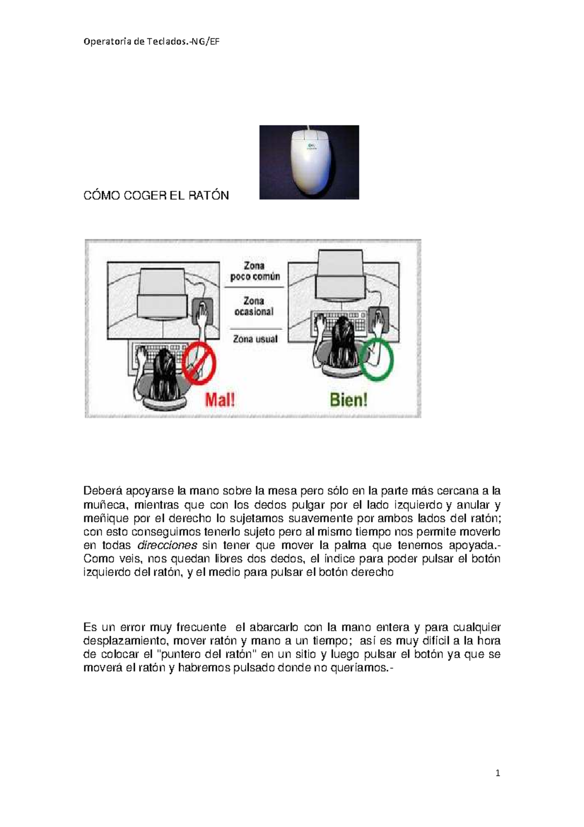Raton consejosx - Como utilizar el ratón - Operatoria de Teclados.-NG ...