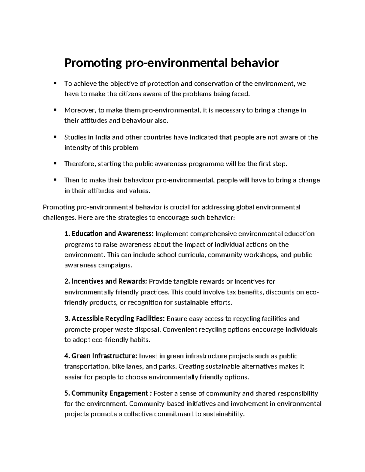 Promoting pro- env. behaviour - Promoting pro-environmental behavior To ...