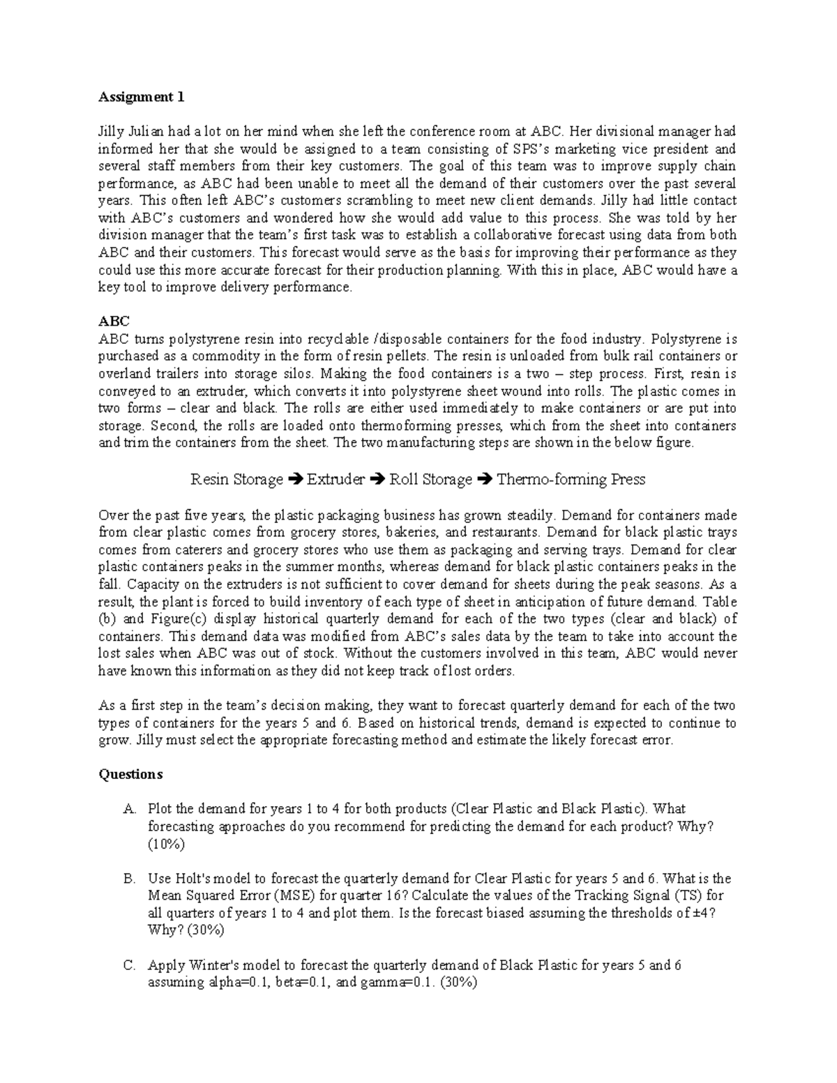 MSCI-3410-Assignment 1-F23 - Assignment 1 Jilly Julian had a lot on her mind when she left the ...