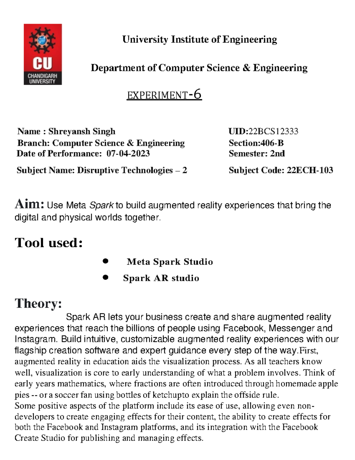 Dt 6 shreyansh - Please read this document - Department of Computer ...