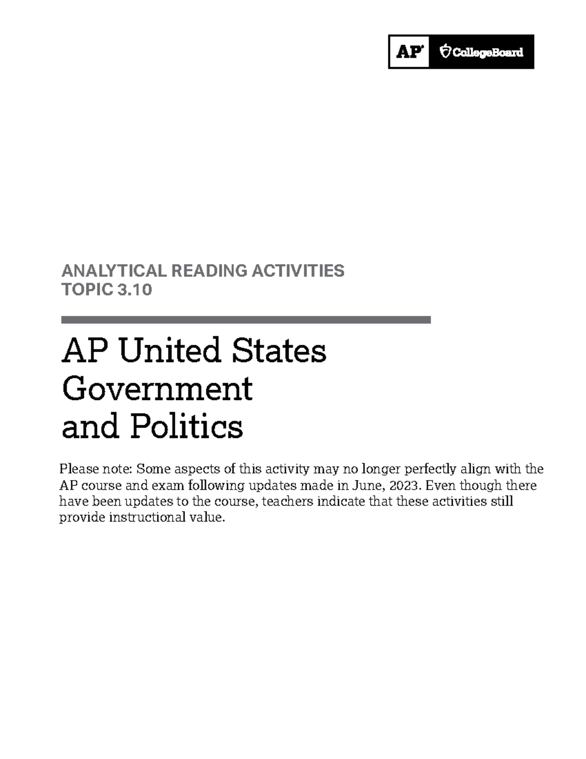 Letter from the Birmingham Jail - AP United States Government and ...