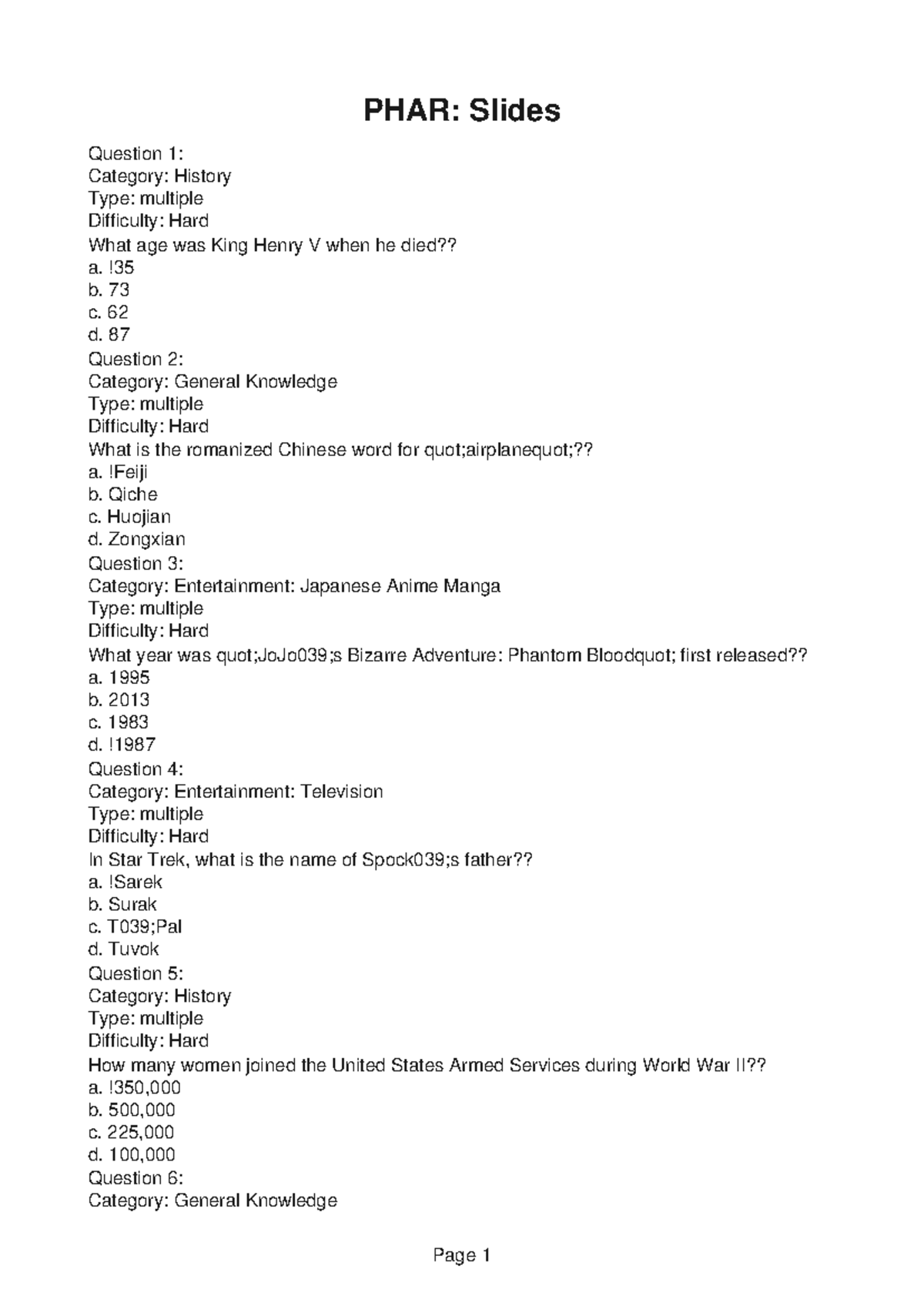PHAR137-Midterm-8 - Summary English for Engineering - PHAR: Slides Question 1: Category: History ...
