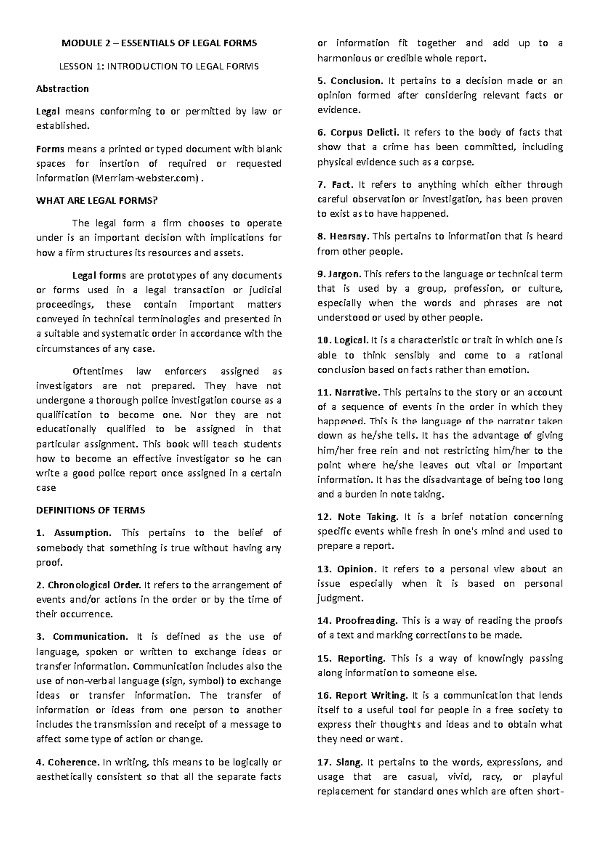 cdi8-m2-m3-reviewer-module-2-essentials-of-legal-forms-lesson-1
