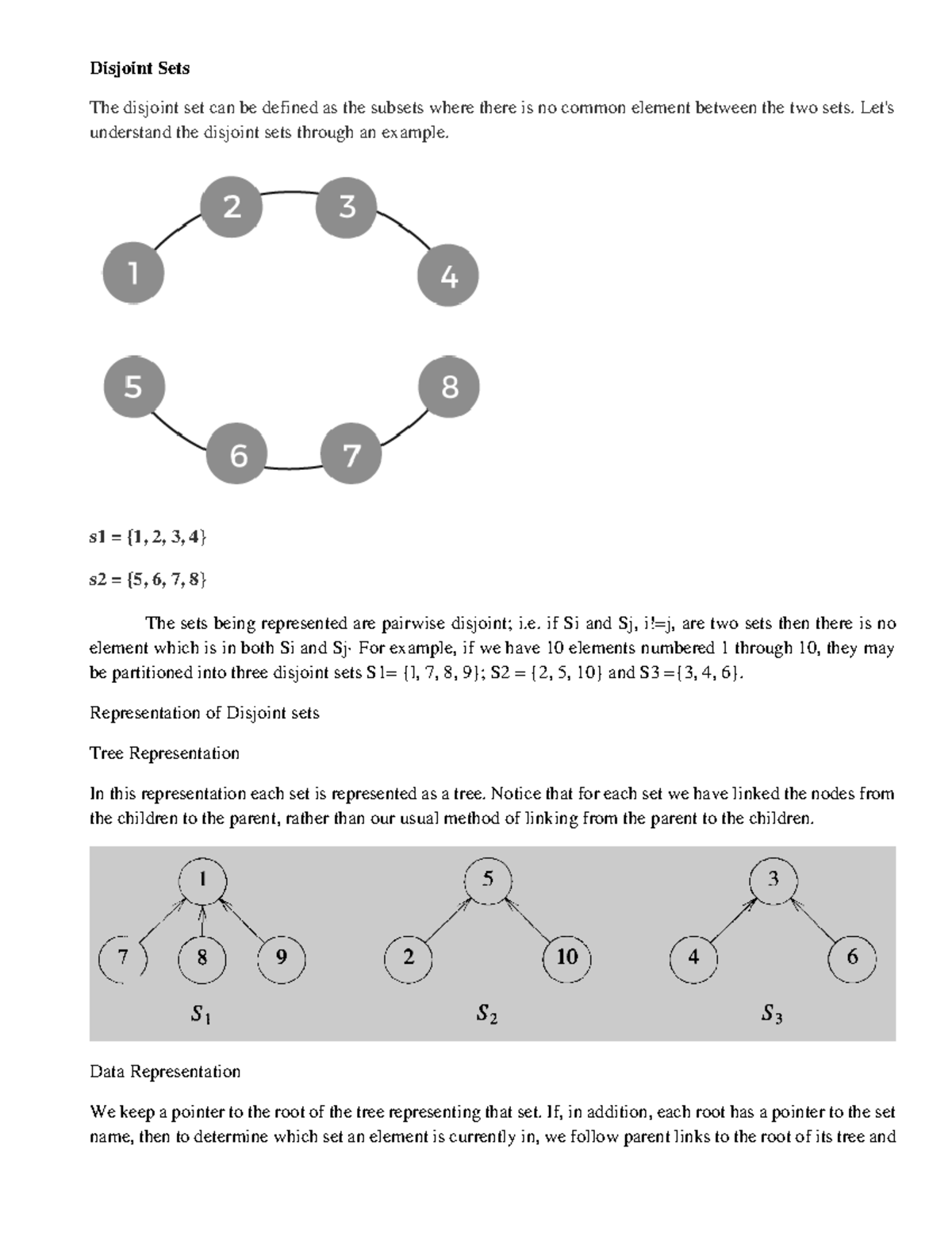 DAA U2-R18 - DAA jntuh r18 unit 2 - Disjoint Sets The disjoint set can be defined as the subsets ...