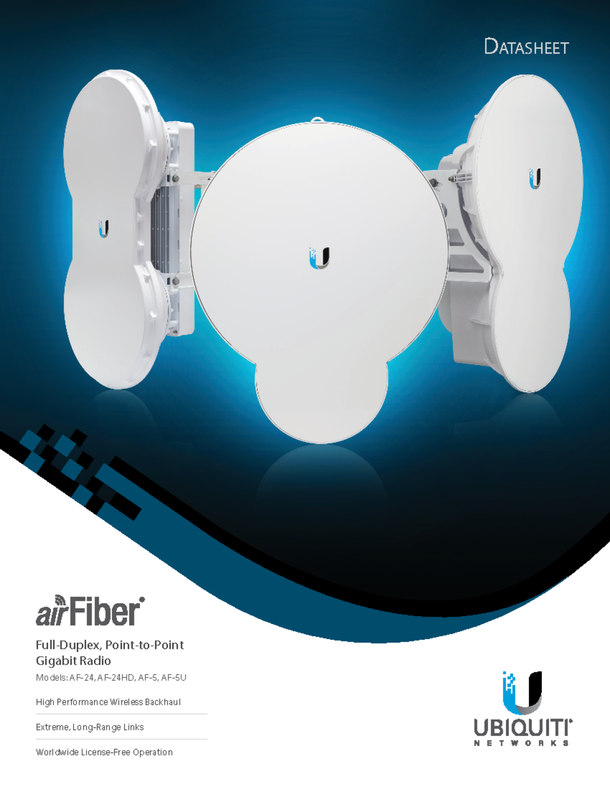 Air Fiber DS - datasheet - Full-Duplex, Point-to-Point Gigabit Radio ...
