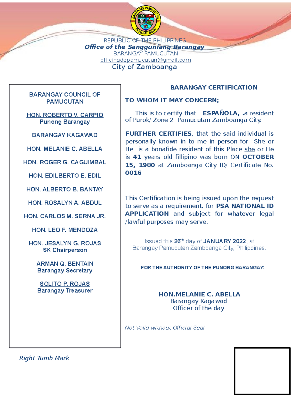 certificaton psa - REPUBLIC OF THE PHILIPPINES Office of the ...