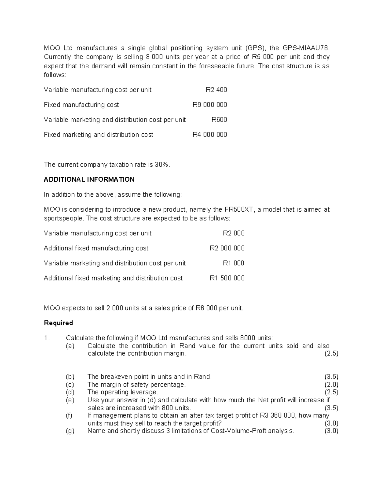 Moo bpk Eng Adjusted with multiple products - MOO Ltd manufactures a ...