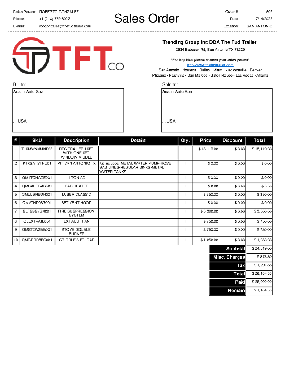 BAQ Report-z SOPrnt 1 (Print Sales Order) 397251 - Location: SAN ...