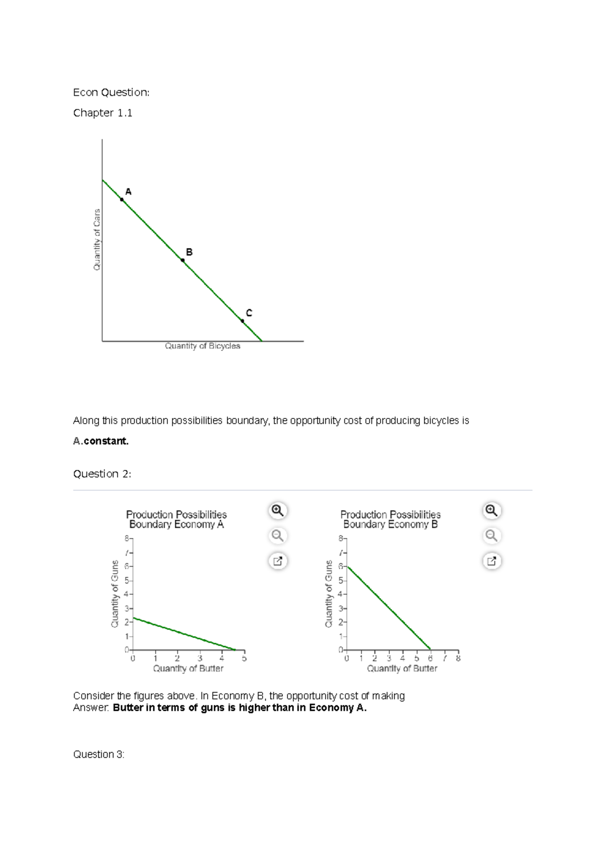 Econ Question - Econ Question: Chapter 1. Along this production ...