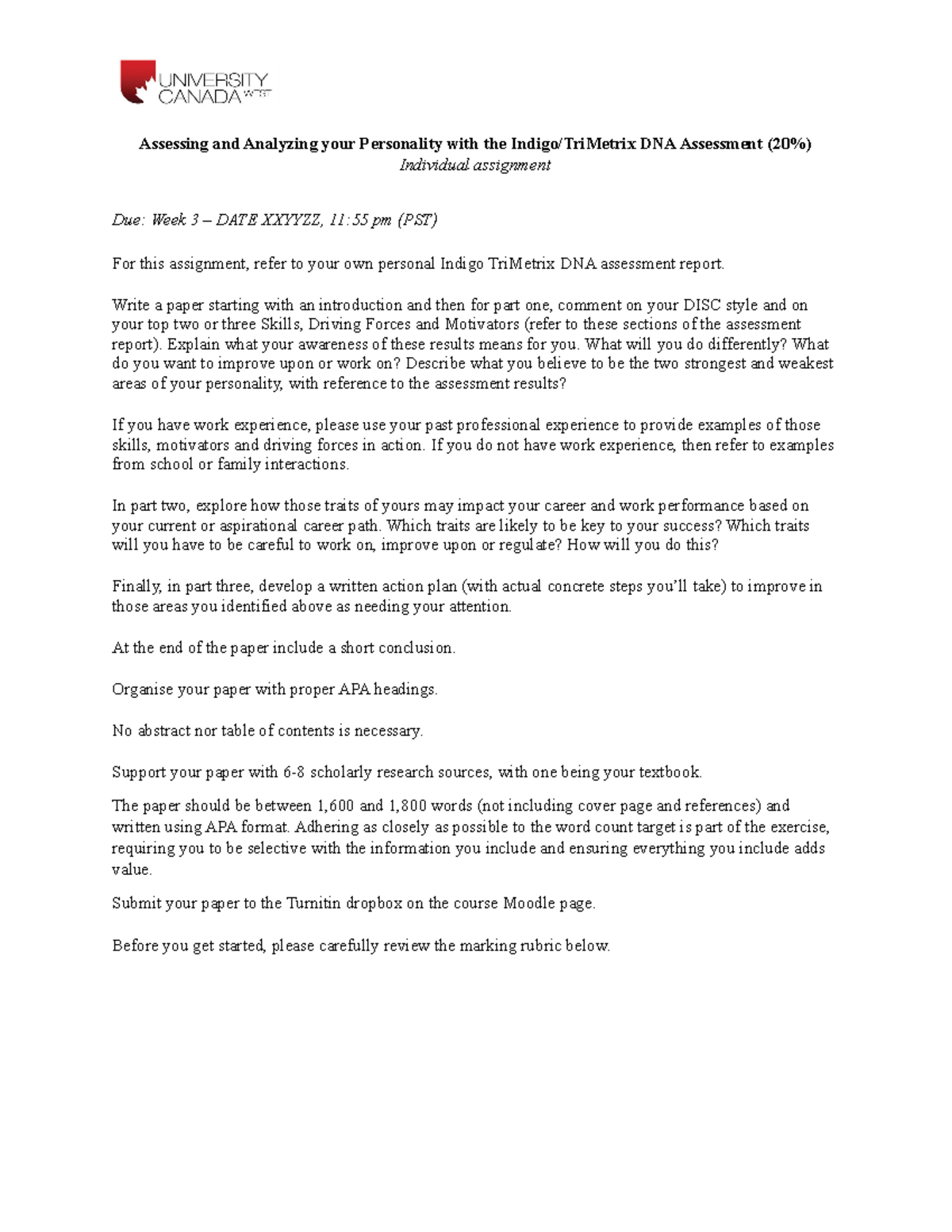 Indigo Assessment (1) - Assessing and Analyzing your Personality with ...