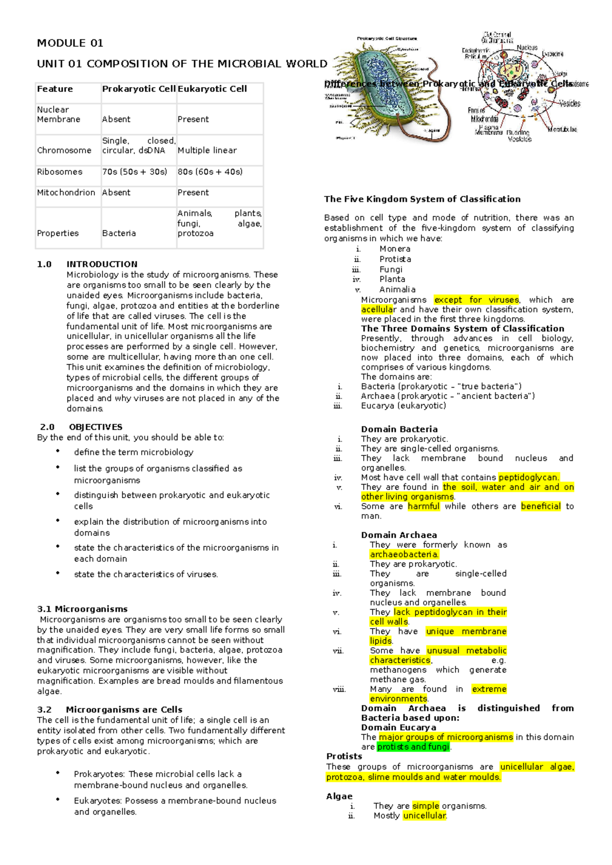Micropara reviewer fina mods - MODULE 01 UNIT 01 COMPOSITION OF THE ...